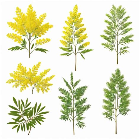A Collection Of Different Types Of Plants Including Yellow Leaves