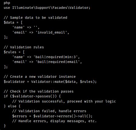 Bail Laravel Validation All About
