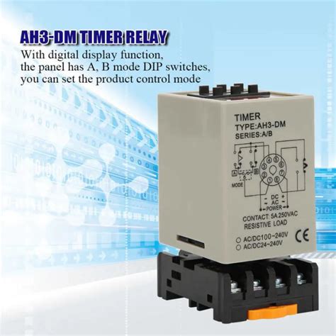 ah3 dm timer relay delay digital display a b dual mode with base high