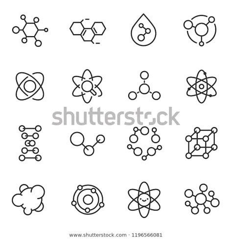Atoms Molecules Icon Set Chemical Structures Stock Vector Royalty Free 1196566081 Shutterstock
