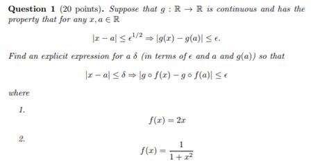Continuity Question Regarding Real Analysis And Epsilon Delta Mathematics Stack Exchange