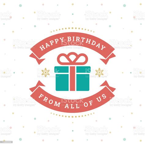 생일 선물 상자 리본 빈티지 인사말 소셜 미디어 게시물 템플릿 벡터 평면 그림 고객 참여에 대한 스톡 벡터 아트 및 기타 이미지
