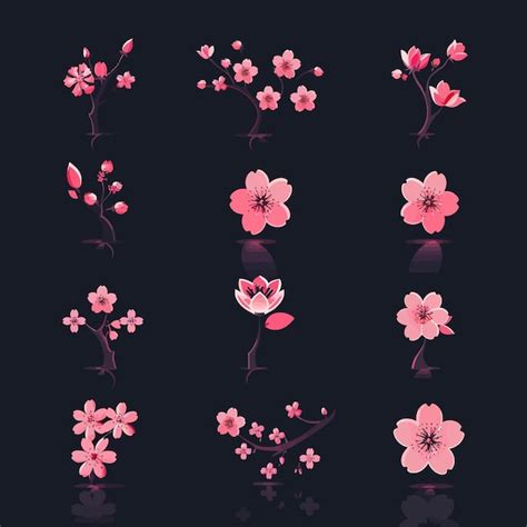 Premium Vector Cherry Blossom Branches Vector