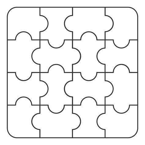 Jigsaw Puzzle Template Of Pieces Icon Logo 5922412 Vector Art At Vecteezy