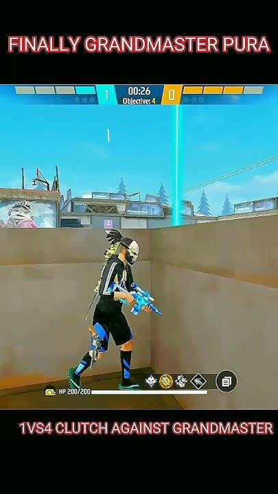 Finally Grandmaster Complete 1vs4 Clutch Grandmaster Lobby 🤯shorts
