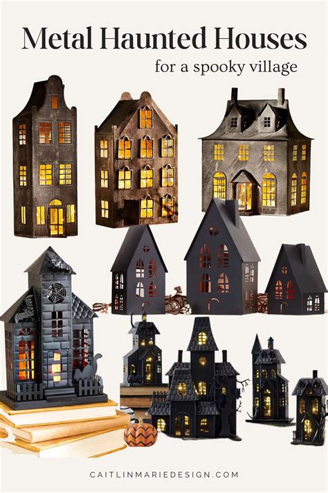 Metal Haunted Houses For A Modern Spooky Village Caitlin Marie Design