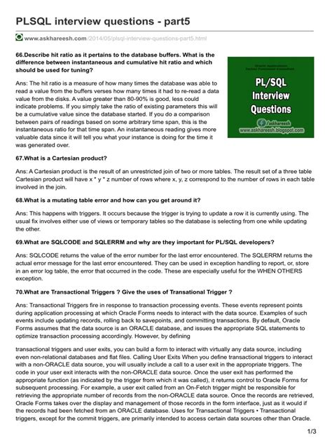 201405plsql Interview Questions Part5html Pdf Plsql Database