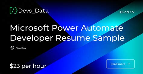 Microsoft Power Automate Developer Resume Sample Devsdata