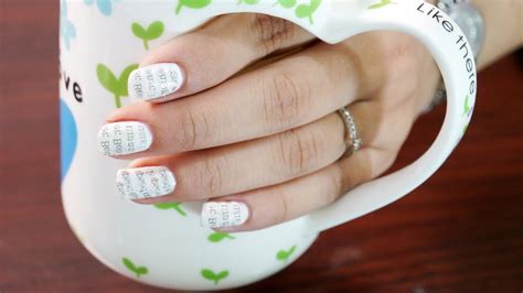 Newspaper Nail Art Step By Step With Water Nail Art At Home Youtube