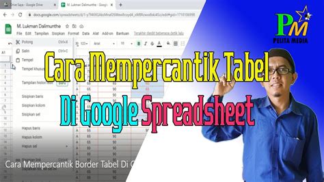 Cara Mempercantik Border Tabel Di Google Spreadsheet YouTube