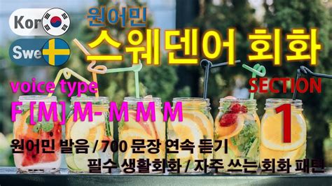 스웨덴어 회화 Type F M M M M M Section 1 원어민 발음 짧고 쉬운 스웨덴어 700문장 연속 듣기 Youtube