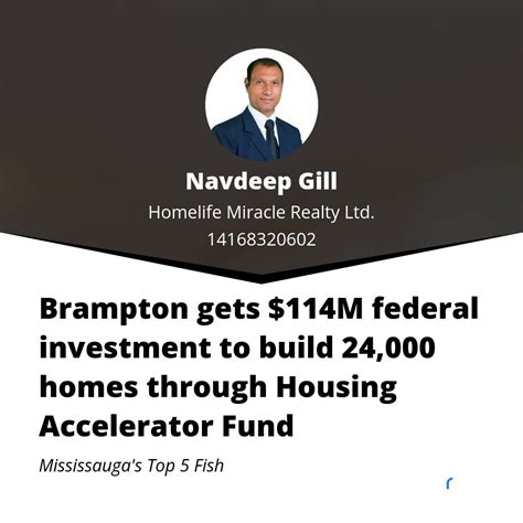 Navdeep Gill On Linkedin Brampton Gets 114m Federal Investment To Build 24 000 Homes Through…