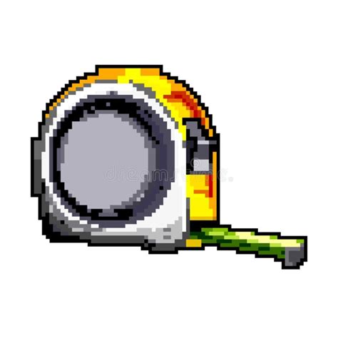 Meter Tape Measure Game Pixel Art Vector Illustration Stock Vector