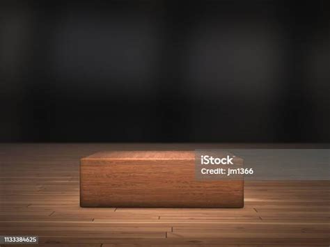 디스플레이 용 나무 받침대 디자인을 위한 플랫폼 빈 제품 스탠드 3d 렌더링 목재 재료에 대한 스톡 사진 및 기타 이미지 목재 재료 받침대 0명 Istock