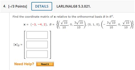 Solved Find The Coordinate Matrix Of X Relative To The Chegg Com