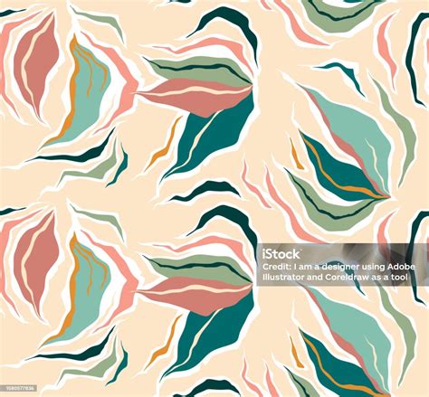 창조적 인 콜라주 현대적인 원활한 패턴입니다 간단한 손으로 그린 추상 패턴입니다 자연 색상 디자인을 위한 유행 템플렛 가을에 대한 스톡 벡터 아트 및 기타 이미지 Istock