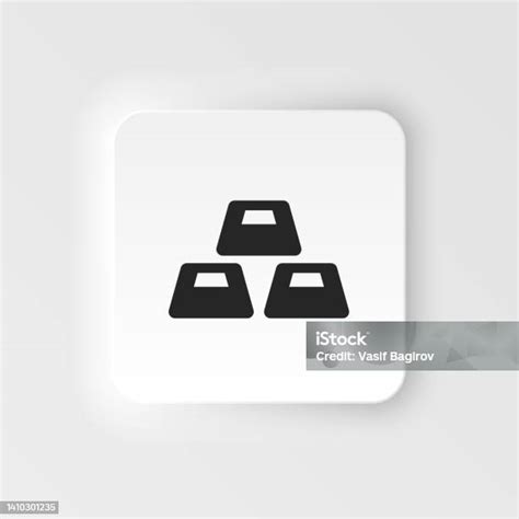 Bank Gold Money Neumorphic Style Vector Icon Simple Element