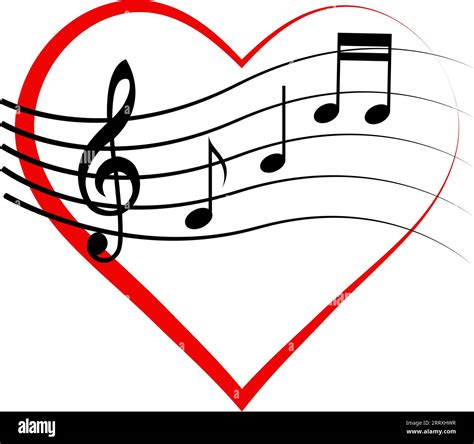 Logo Icon Heart Notes Treble Clef Love Music Melomaniac Symbol Stock