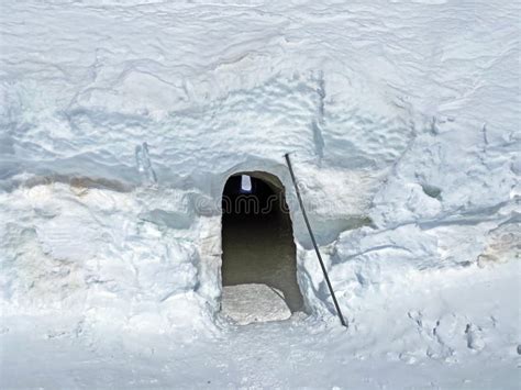 Tunnel Dug Through Deposits Of Fresh Snow Above The Glacier Du Sex
