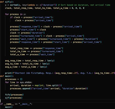 Solved Texts Please Help Can T Figure Out How To Fix Shortest Job First Simulation Of Mine
