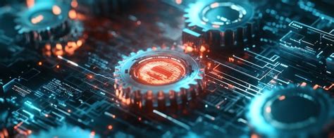 Futuristic Technology Gears And Circuitry Premium Ai Generated Image