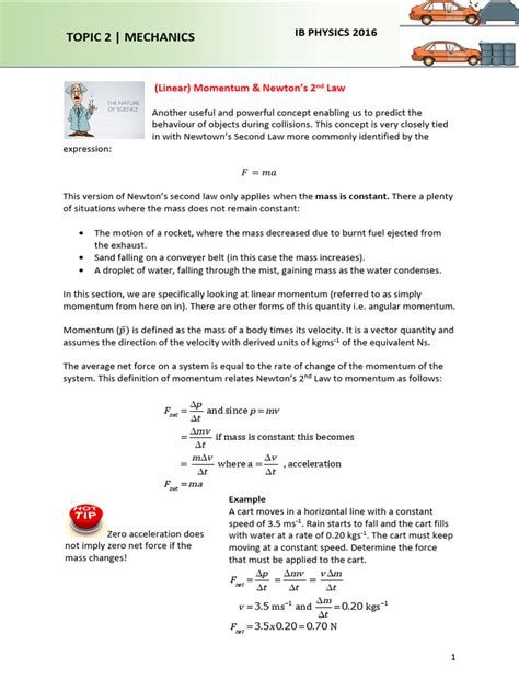2 4 Momentum And Impulse Pdf Momentum Collision