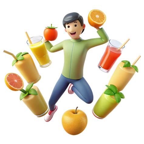Healthy Juice And Fruit Fun 54586927 PNG