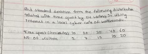 Find Standard Deviation From The Following Distribution Related With Time