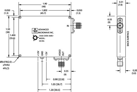 Ultra Small Pseudo Ac Coupled Detector Log Amplifier Erdla Erdla02602 1 C Advanced Microwave Inc