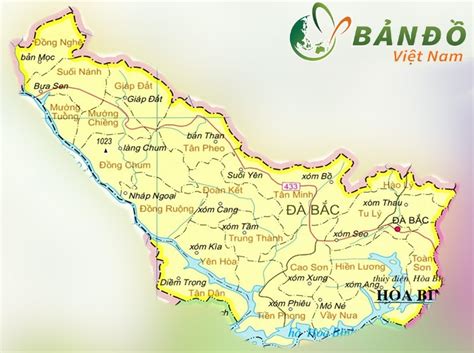 TẢI Bản đồ Hành chính tỉnh Hoà Bình Khổ Lớn Mới Nhất