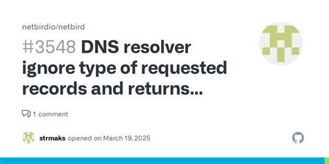 Dns Resolver Ignore Type Of Requested Records And Returns Wrong Result · Issue 3548 · Netbirdio