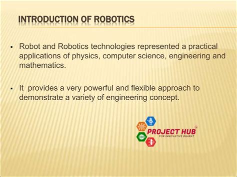 introduction to robotics powerpoint presentation on robotics ppt robotics technology and computing