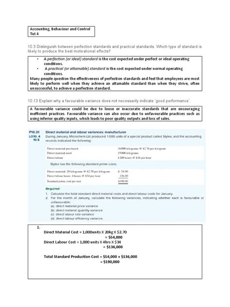 Tut 4 Ans Pdf Prices Management Accounting