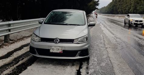 Granizo En Carretera México Cuernavaca Provocó Que Se Pintara De Blanco