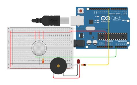 Circuit Design Gas Sensor Value Analog Read Tinkercad