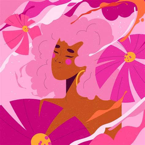 Free Vector Hand Drawn Hyper Pink Girl Illustration