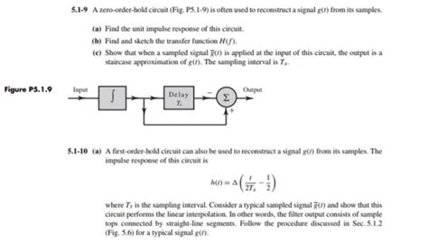 Solved 51 9 A Zero Order Hold Circuit Fig P51 9 Is