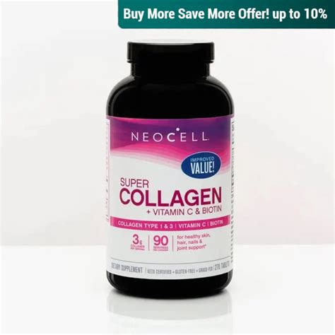Neocell Super Collagen Tablets Vitamin C And Biotin 270 Tablets