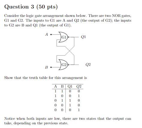 Solved Question Pts Consider The Logic Gate Chegg Com