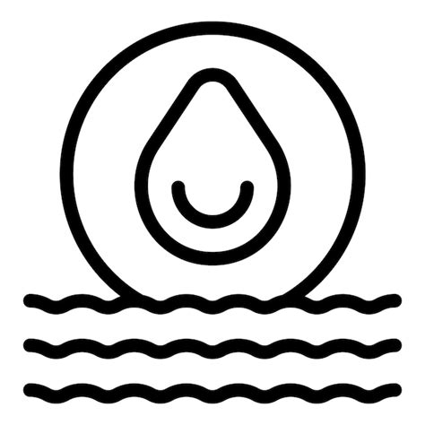 Icono de energía de gota de agua vector de contorno planta de energía