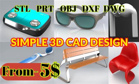 Do 3d cad modeling cad design stl obj prt 3d printing