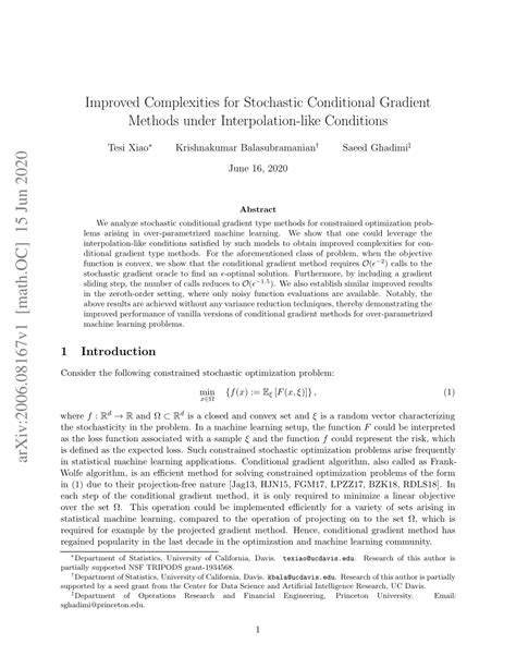 pdf improved complexities for stochastic conditional gradient methods