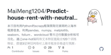 Github Maimeng Predict House Rent With Neutral Network