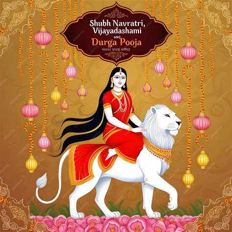 Durga Devi Vector Illustration Premium Ai Generated Image