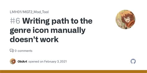 Writing Path To The Genre Icon Manually Doesn T Work Issue 6 LMH01