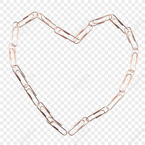황금 종이 클립은 심장 모양을 형성합니다 하트 일러스트교육사무용품 Png 일러스트 무료 다운로드 Lovepik