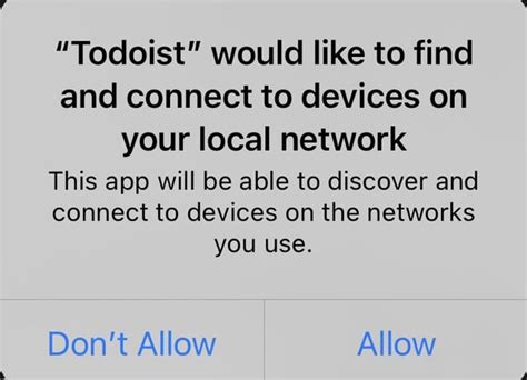 Ios Local Network Access Rtodoist