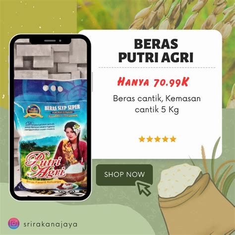 Jual Beras Putri Agri 5 Kg Beras Murah 5Kg Beras Premium 5Kg Shopee