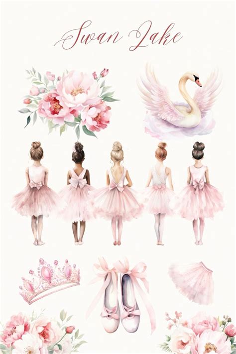 Watercolor Ballerina Clipart Swan Lake Clipart Ballerina Png Swan