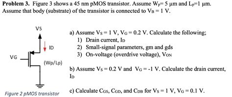 Solved Problem 3 Figure 3 Shows A 45 Nm Pmos Transistor